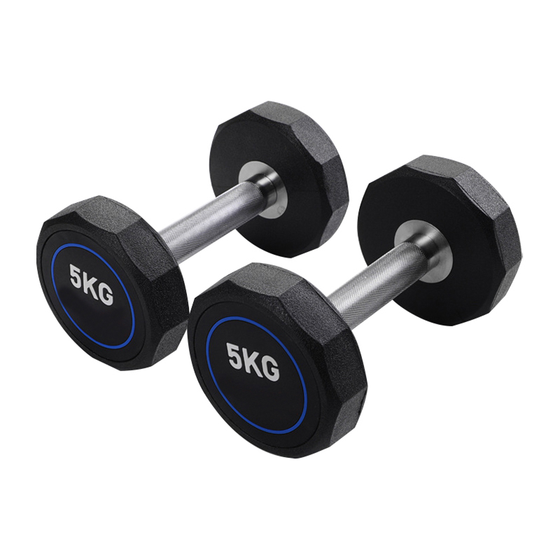 Custom gym equipment weight lifting black rubber dumbbell