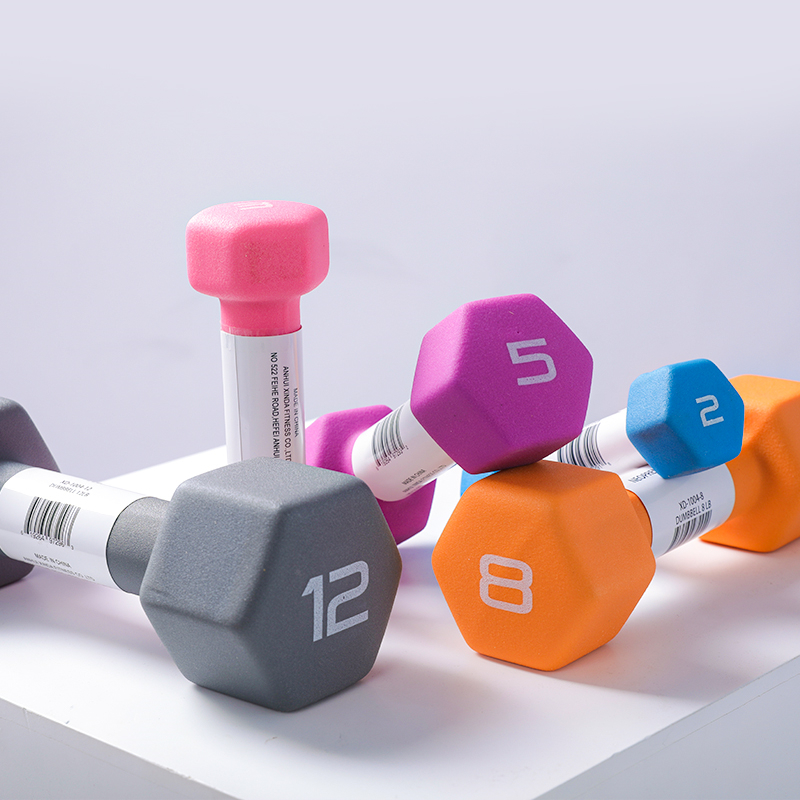 Colorful thick neoprene coating high density dumbbells