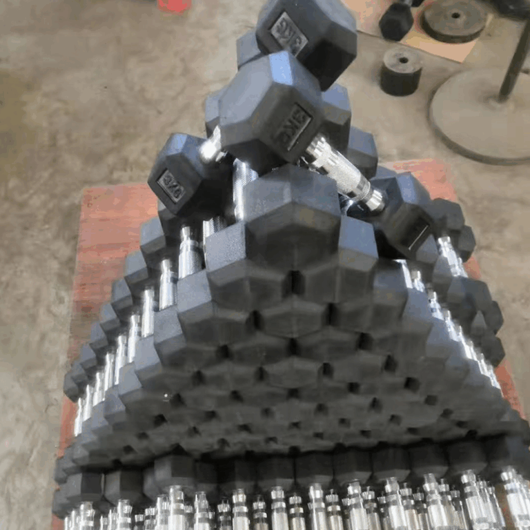 Commercial Rubber Hex Dumbbell Set for Gym Weight Training