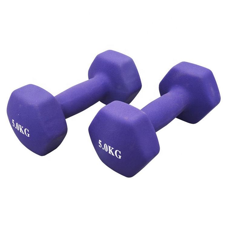 New Trend Hexagonal Neoprene Dumbbells Set for Gym Training